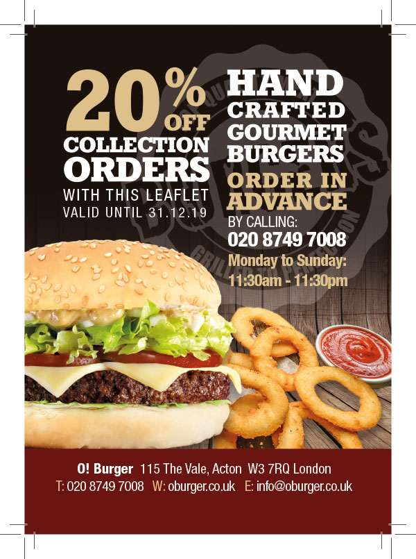 Burger takeaway flyers printing and design